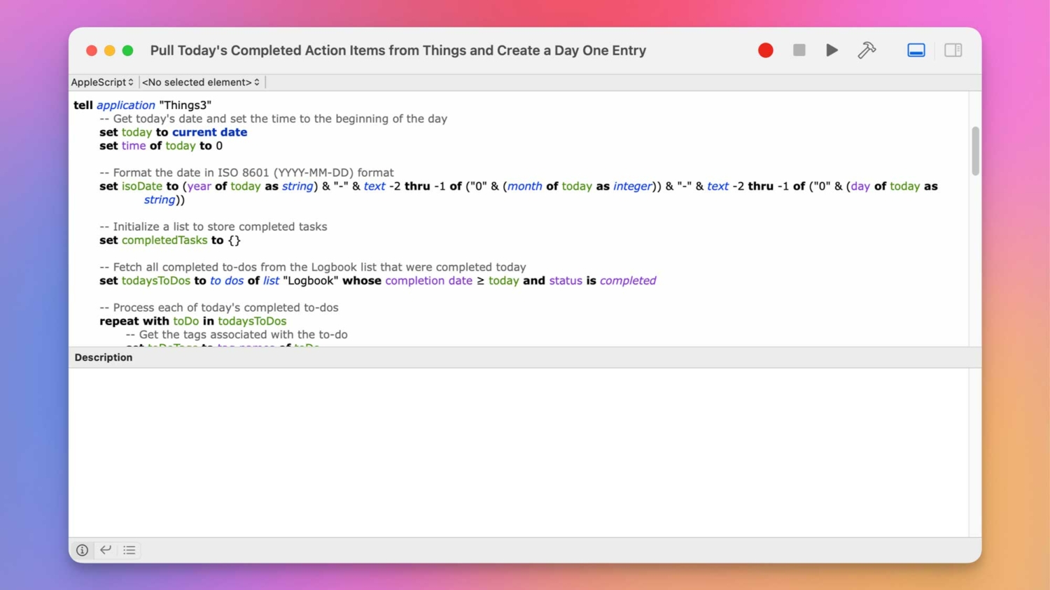 AppleScript for Pulling Today’s Completed Tasks From Things – Mike Burke